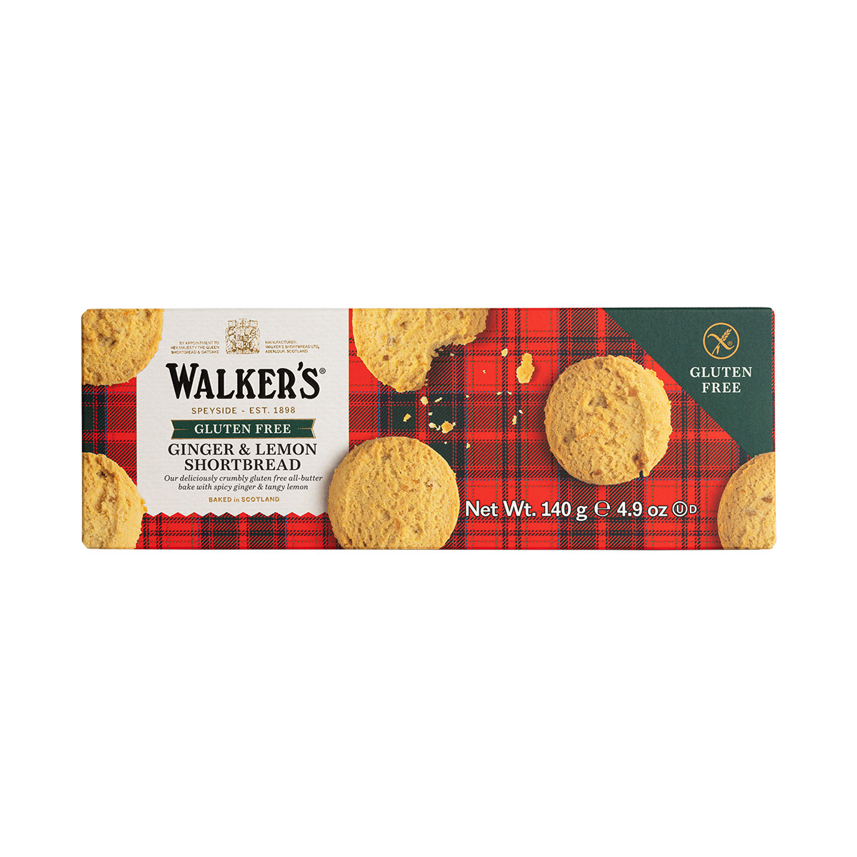 Walkers - Lemon & Ginger Shortbread glutenfrei 140g
