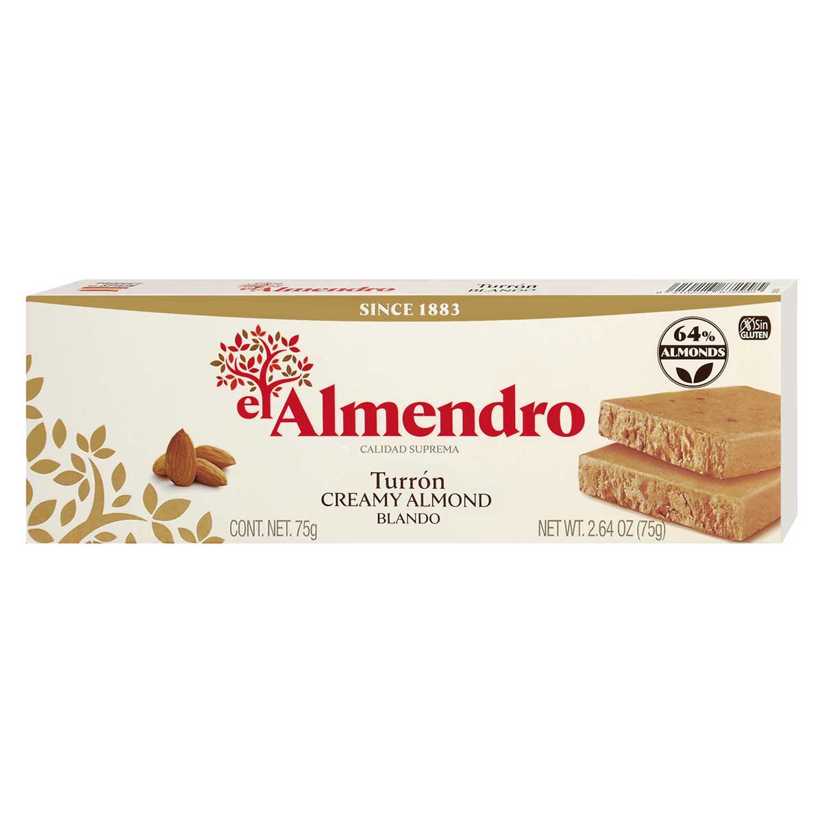 El Almendro – Turrón Blando 75g - weicher weißer Nougat